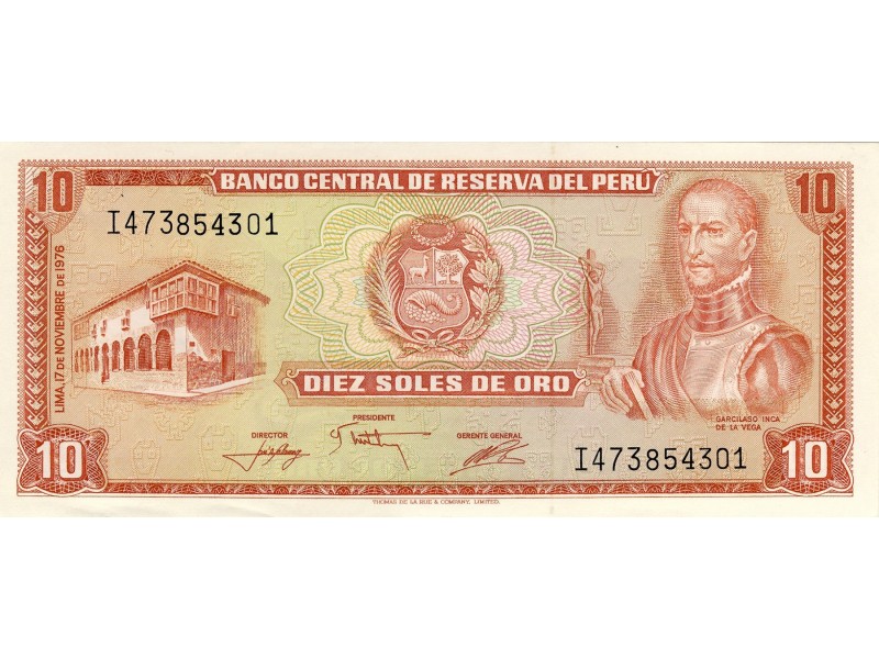 Peru. 10 Soles de Oro (1976). P#112. UNC PRESS
