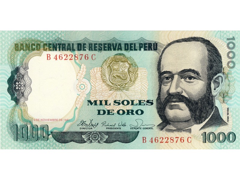 Peru. 1000 Soles de Oro (1981). P#122. UNC PRESS