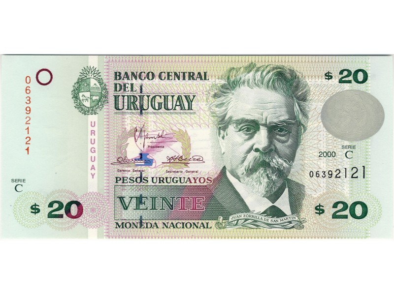 Uruguay. 20 Pesos (2000). P#83. UNC PRESS