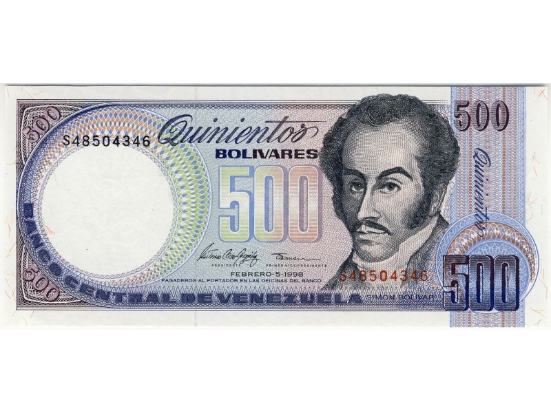 Venezuela. 500 Bolivares (1998).P#67. UNC PRESS