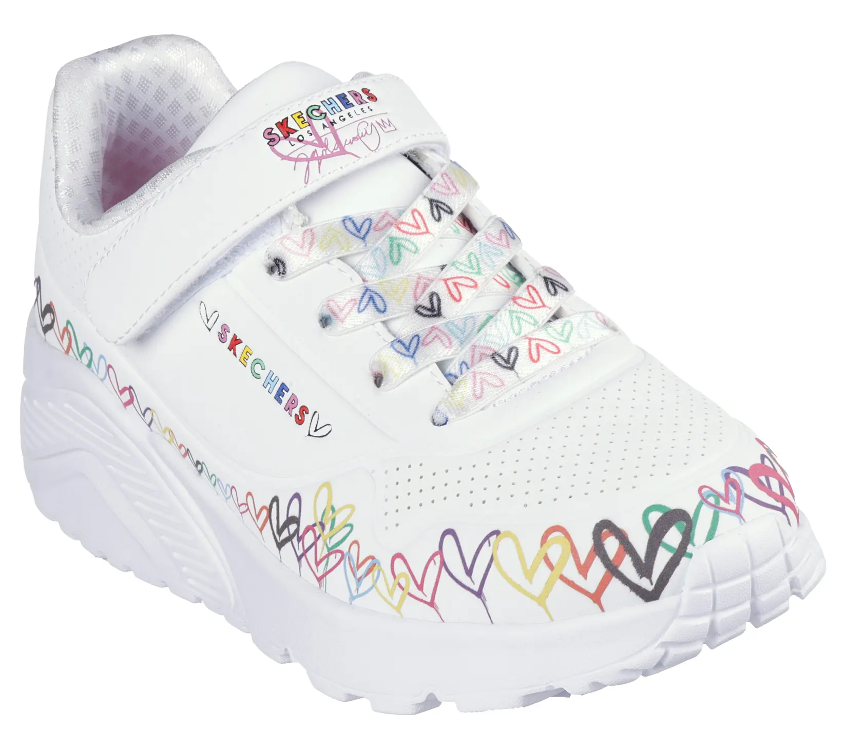 Skechers Patike za devojčice Uno Lite - Heart Craze, 314091L-WMLT, Bele
