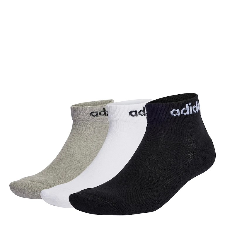 Adidas Čarape C Lin Ankle 3P, IC1304, 3 Para, Crne, Sive i Bele