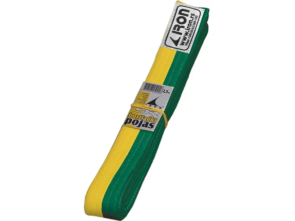 Zeleno žuti pojas 240cm Iron Sport - žuto zeleni pojas za borilačke sportove