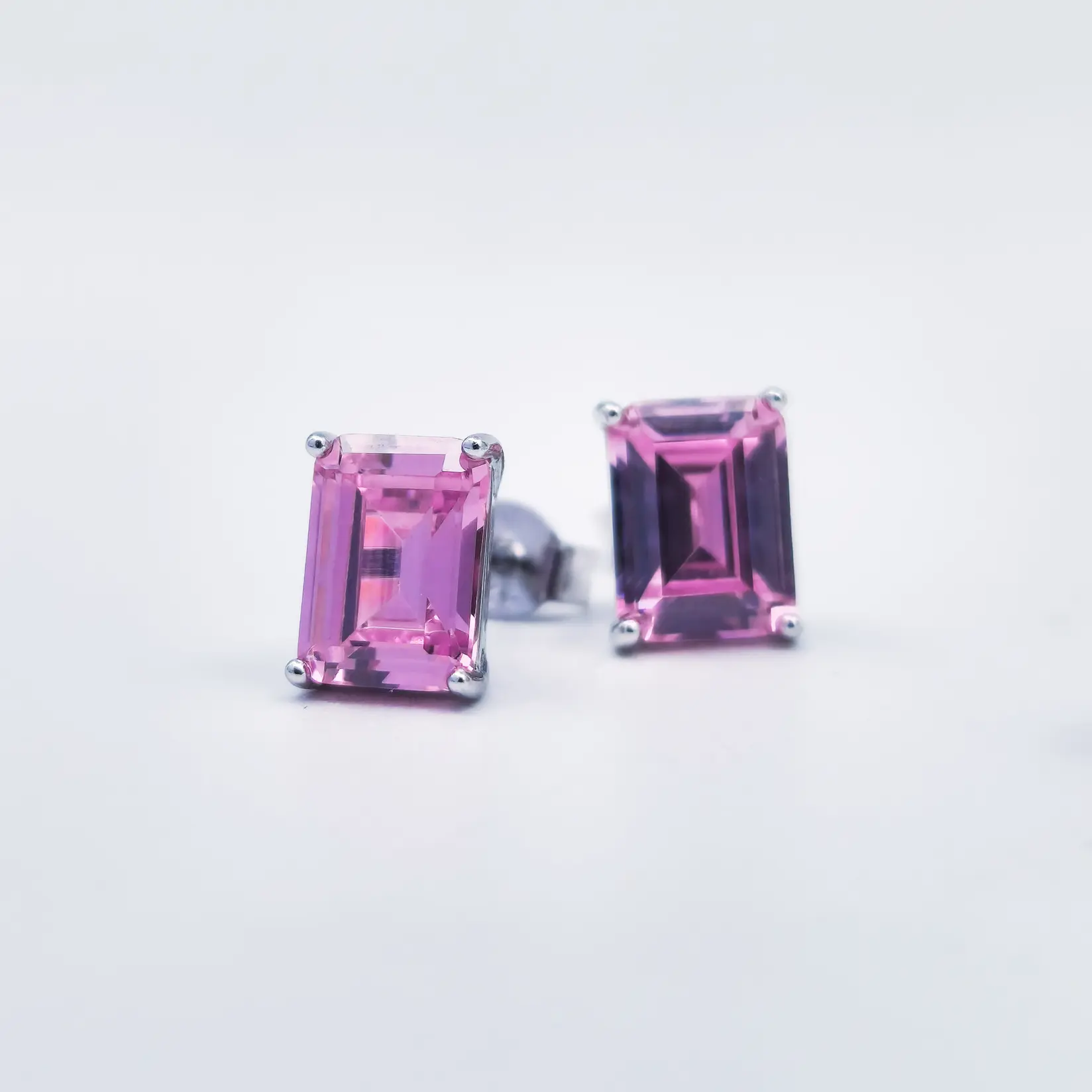 Ženske Srebrne minđuše Roze cirkon