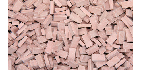 Juweela 23025 Bricks (RF) Medium Brick-Red (2000 pcs)