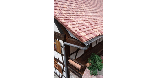 Juweela 23113 Roof Tiles Flat Bricks / Dark Brick-Red (500 pcs)