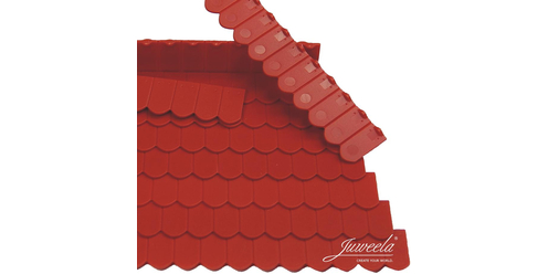 Juweela 23242 Roof Tiles Flat Bricks - Row of 12 Pieces to Break Off / Brick-Red (18 x 12 pcs)
