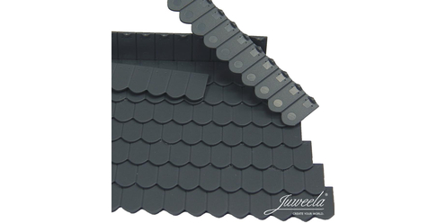 Juweela 23270 Roof Tiles Flat Bricks - Row of 12 pieces to Break off / Anthracite (18 x 12 pcs)