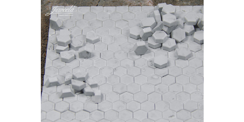 Juweela 23356 Hexagonal Pavers Assortment Light Grey - Normal / Beg. / Half (270 / 160 and 240 pcs)