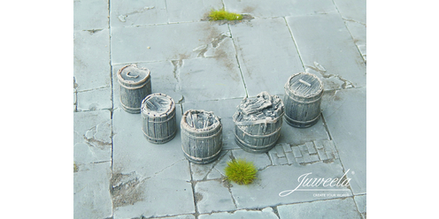 Juweela 23419 Old Wooden Barrels Damaged -Dark (10 pcs)