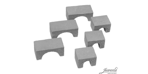 Juweela 21301 Water Passage Small+Medium - Bricks Grey (3+3 pcs)