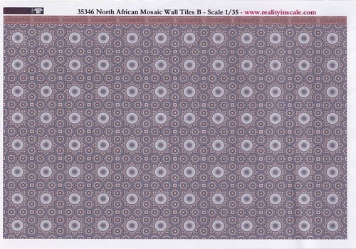 Reality in Scale 35346 Arab /North African Mosaic Wall Tiles B - A5 Sheet