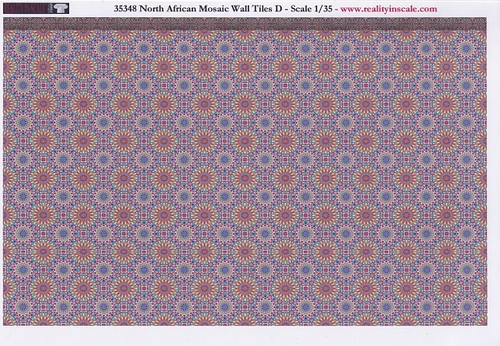 Reality in Scale 35348 Arab / North African Mosaic Wall Tiles D - A5 Sheet
