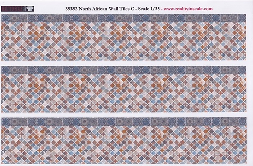 Reality in Scale 35352 Arab / North African Wall Tiles C - A5 Sheet