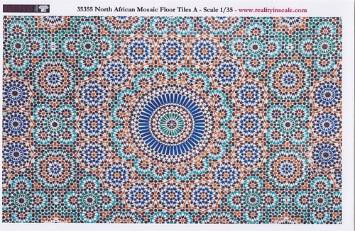 Reality in Scale 35355 Arab / North African Mosaic Floor Tiles A - A5 Sheet