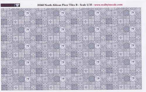 Reality in Scale 35360 Arab / North African Floor Tiles B - A5 Sheet