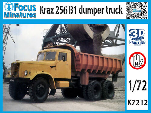 FOCUS MINIATURES K7212 Kraz 256 B1 Dumper Truck