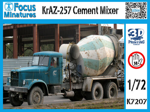 FOCUS MINIATURES K7207 Kraz 257 Cement Mixer