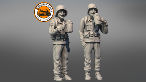 IDAP Technology PMI0596A US Army WWII Drinking Beer Soldiers #2