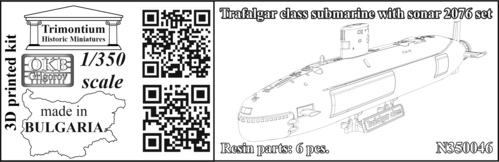 OKB Grigorov N350046 Trafalgar Class Submarine With Sonar 2076 Set