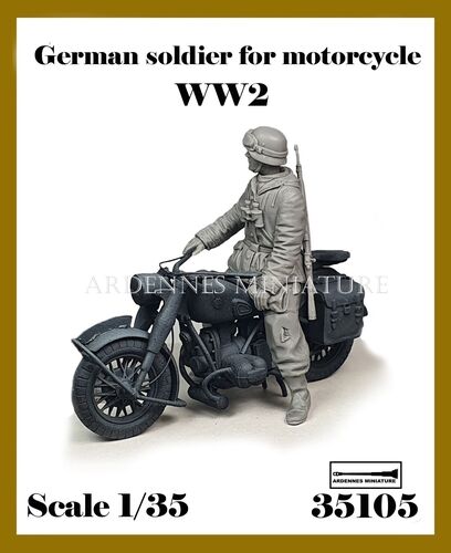 Ardennes Miniature 35105 German Soldier For Motorcycle WW2