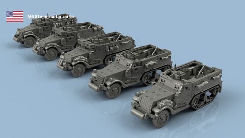 L'Arsenal 2.0 3D700583 US M4 81 mm Mortar Carrier - 3D printing (10 pcs)
