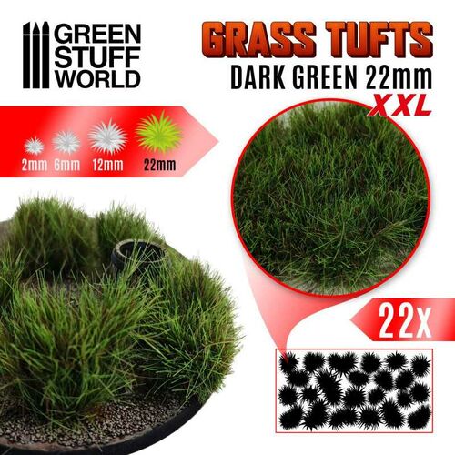 Green Stuff World 11448 Grass tufts 22mm XXL - Dark Green