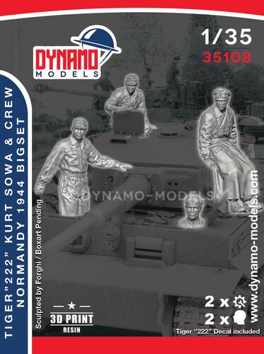 Dynamo-Models 35108 WSS-Tiger '222' Crew - Normandy 1944 Big Set (Decals For Tank Included)