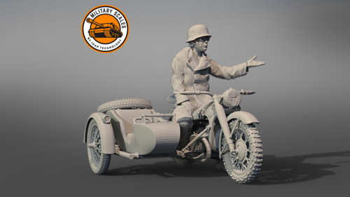 IDAP Technology PMI0614A German Soldiers 1940s With BMW R-12 #3