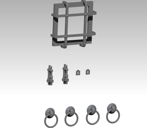 VG DioModels 64091 Set of Lock, Latch, Ring and Grate