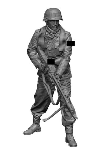 H3MODELS 35137 German WW2 Waffen SS MG42 Gunner (1 Figure)