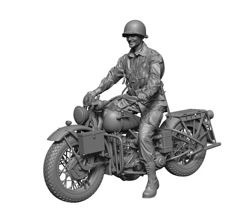 H3MODELS 24107 US WW2 Paratroopers - "Ironhorse Rider" (Inclduding Motorcycle)