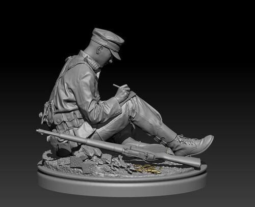 H3MODELS 16015 Korean War Student Soldier - "An unsent letter from a student soldier"