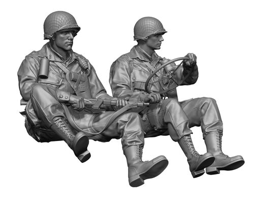 H3MODELS 16025 US WWII Paratroopers - Willys Driver & Crew