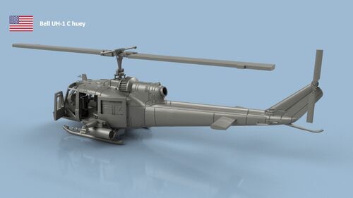 L'Arsenal 2.0 3D700565CINT Bell UH-1 C Huey with interior details - 3D printing (4 helicopters)