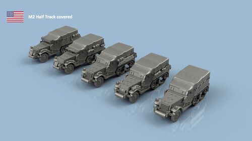 L'Arsenal 2.0 3D700566M2BAC US M2 Half-Track with tarpaulin - 3D Printing (10 pcs)