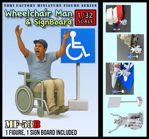 Tori Factory MF-53B Wheelchair Man & Sign Board