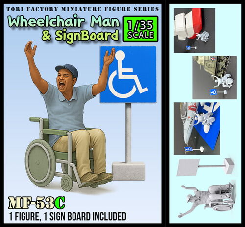 Tori Factory MF-53C Wheelchair Man & Sign Board