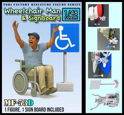 Tori Factory MF-53D Wheelchair Man & Sign Board