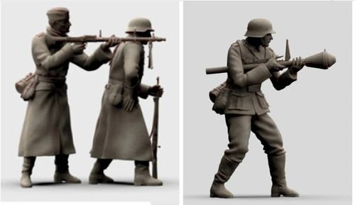 Peddinghaus-Decals 72F365 4 German soldiers firing with machine gun and Panzerfaust