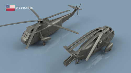 L'Arsenal 2.0 3D144387DEP Sikorsky SH-3 D Sea King unfolded blades - 3D printing (1 helicopter)