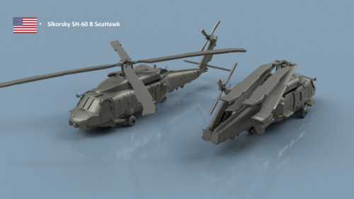 L'Arsenal 2.0 3D144360PL Sikorsky SH-60 B Seahawk folded blades - 3D printing (4 helicopters)