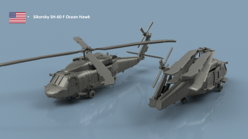 L'Arsenal 2.0 3D144361DEP Sikorsky SH-60 F Oceanhawk unfolded blades - 3D printing (4 helicopters)