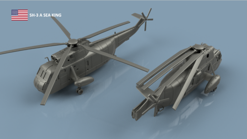 L'Arsenal 2.0 3D144386PL Sikorsky SH-3 A Sea King folded blades - 3D printing (1 helicopter)