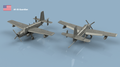 L'Arsenal 2.0 3D144508 Grumman AF-3 S Guardian unfolded wings - 3D printing (1 plane)