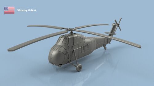 L'Arsenal 2.0 3D144529DEP Sikorsky H-34 A US Army unfolded blades - 3D printing (1 helicopter)