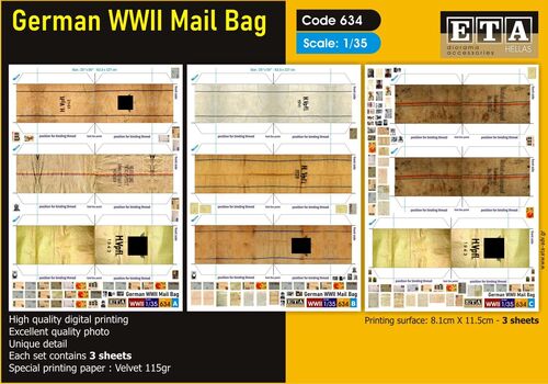 ETA DIORAMA ACCESSORIES 634 German WWII Mail Bag