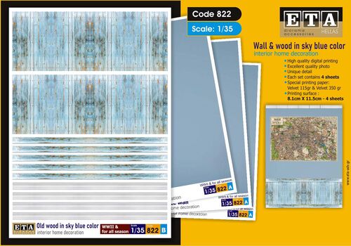 ETA DIORAMA ACCESSORIES 822 Wall & Wood In Sky Blue Color (Interior Home Decoration)