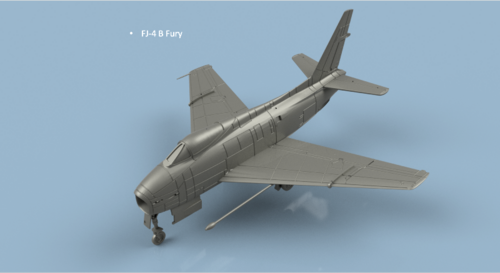 L'Arsenal 2.0 3D144234 North American FJ-4 B Fury unfolded wings - 3D printing (1 plane)