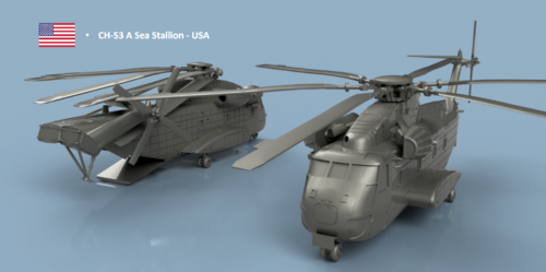 L'Arsenal 2.0 3D144260PL Sikorsky CH-53 A Sea Stallion US folded blades - 3D printing (1 helicopter)